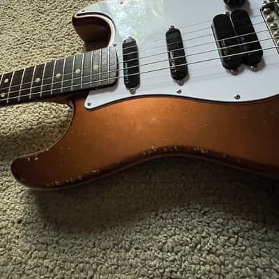MJT Stratocaster Relic'd Nitro - Copper Metallic | Reverb