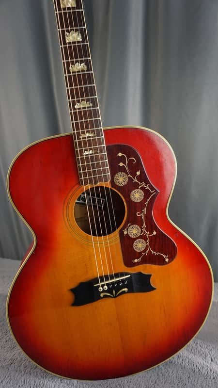 Morales M350 Jumbo Acoustic Japan Sunburst w/ Hard Case | Reverb