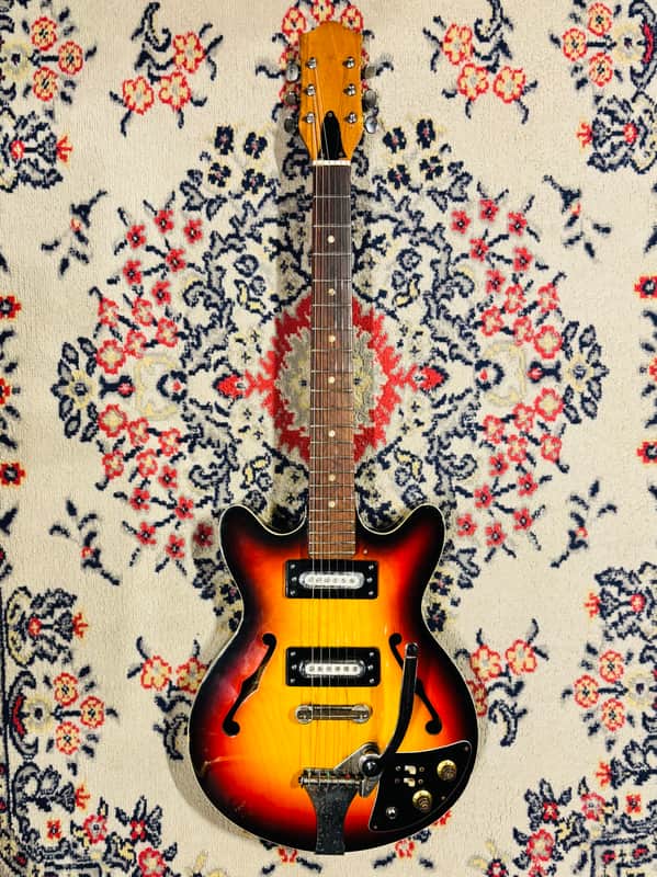 1960s Teisco EP-8t Semi Hollow MIJ - Sunburst | Reverb