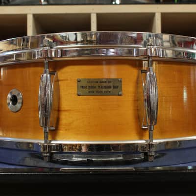1970s Gretsch 5x14 Stop Sign Badge Snare Drum in Natural High | Reverb