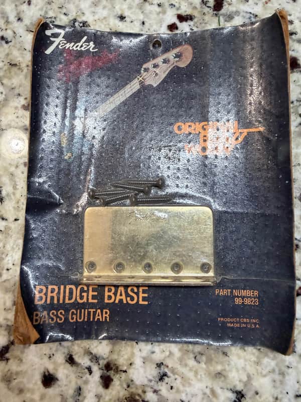 Fender New old stock brass bass bridge base plate 70s-80s - | Reverb