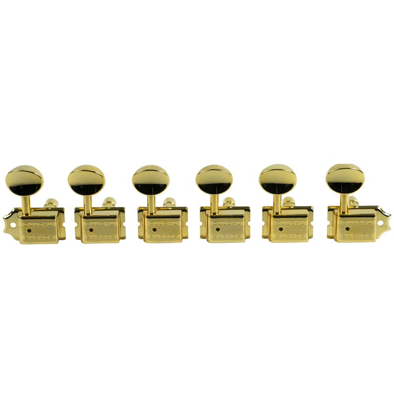 Kluson 6 In Line Locking Deluxe Series Tuning Machines GOLD | Reverb
