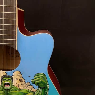 Hand painted Hulk classical guitar Marvel | Reverb