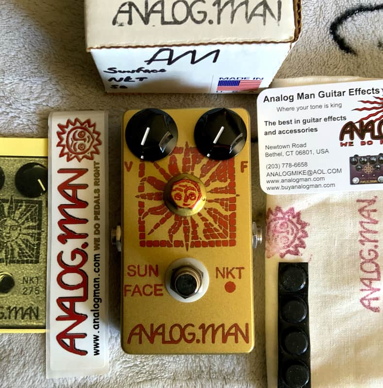 Analogman Sun Face Fuzz NKT Red Dot w/ Sundial | Reverb