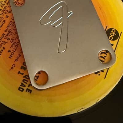 1988 Fender Strat Neck Plate Fender F neckplate Fits Four | Reverb