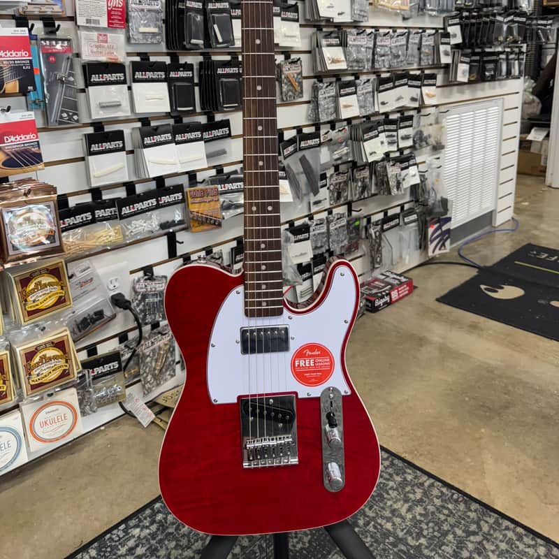 Squier Affinity Telecaster FMT SH - Crimson Red Transparent - | Reverb