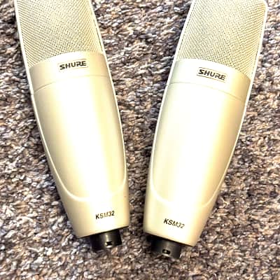 Shure KSM32 Cardioid Condenser Microphone - PAIR - Silver | Reverb