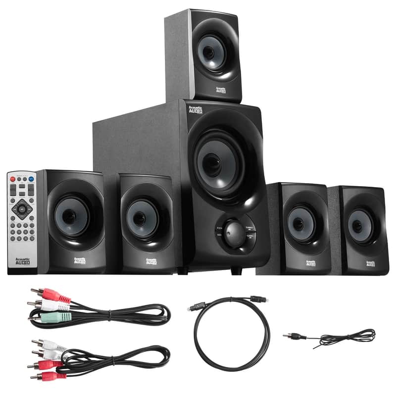 Acoustic Audio 5.1 Bluetooth Studio Sound System with FM | Reverb