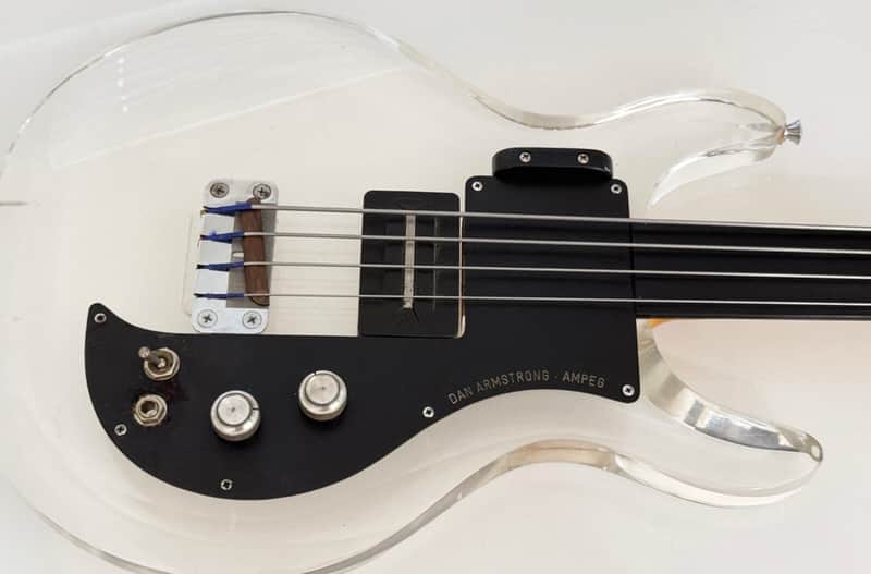 RARE 1971 Dan Armstrong Fretless Bass Black Pickguard | Reverb