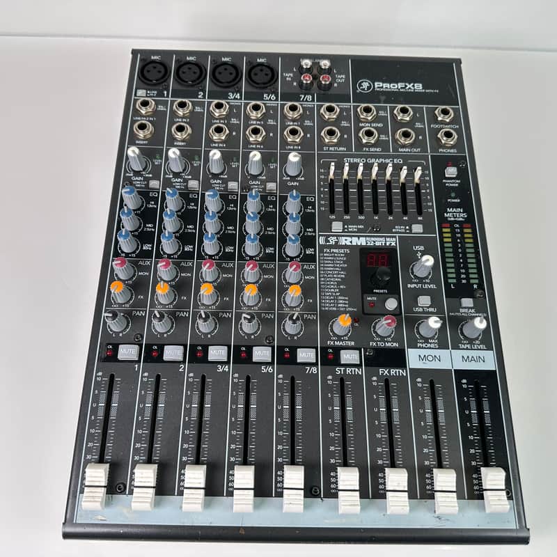 Mackie Mixer PROFX8 Professional Mic/Line Mixer with FX | Reverb