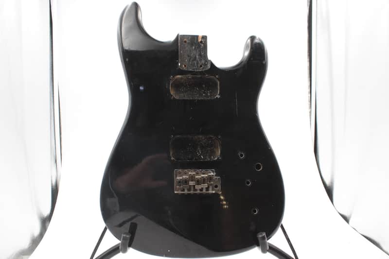 Unknown Vintage Black Electric Guitar Body w/ Bridge & Back | Reverb