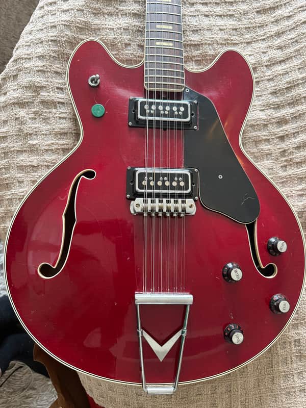 Crucianelli HF ES 335 12 string 1960s - Cherry | Reverb