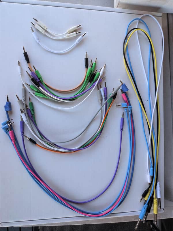 30+ Eurorack Patch Cable Bundle - Black, White, Green, Red, | Reverb