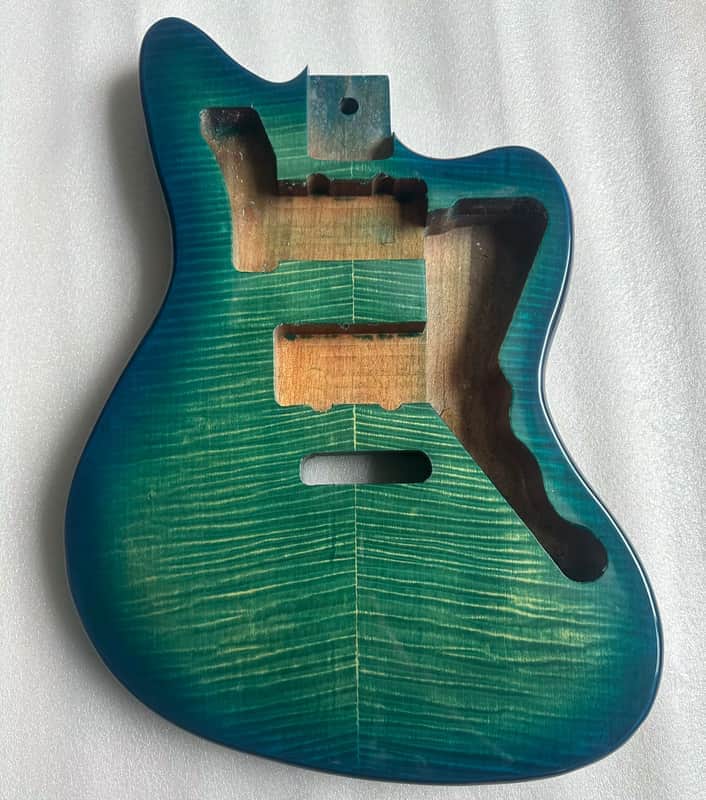 Mahogany Wood Blue Burst Jazzmaster Style Guitar Body | Reverb