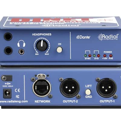 Radial DiNET DAN-RX2 2-Channel Dante Network Receiver | Reverb