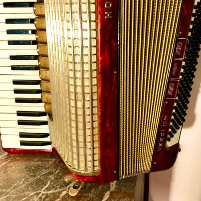 Accordion Hohner Verdi III M 120 Bass Red Gold | Reverb