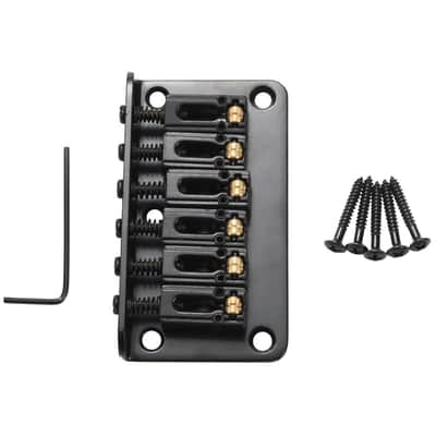 Black Guitar Strat Stratocaster Style Fixed Hardtail Bridge | Reverb
