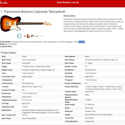 Squier Paranormal Baritone Cabronita Telecaster 2023 - | Reverb