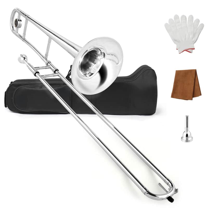 New Bb Tenor Slide Trombone B Flat Brass Trumpet Set For | Reverb