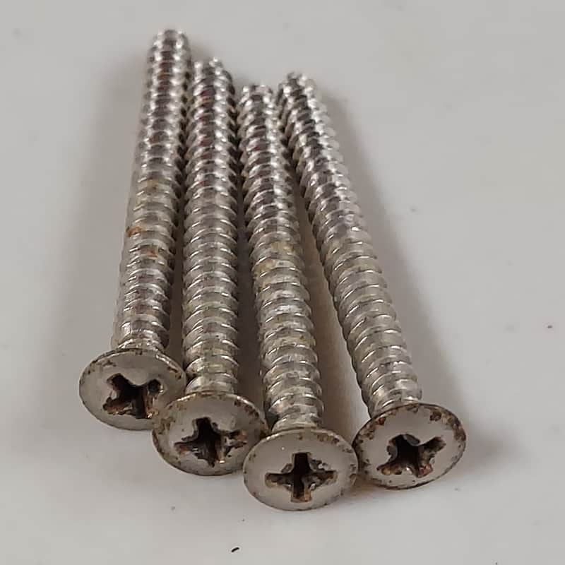 Late 1960's Fender Four 1 3/4" Neck Screws (M-417) | Reverb