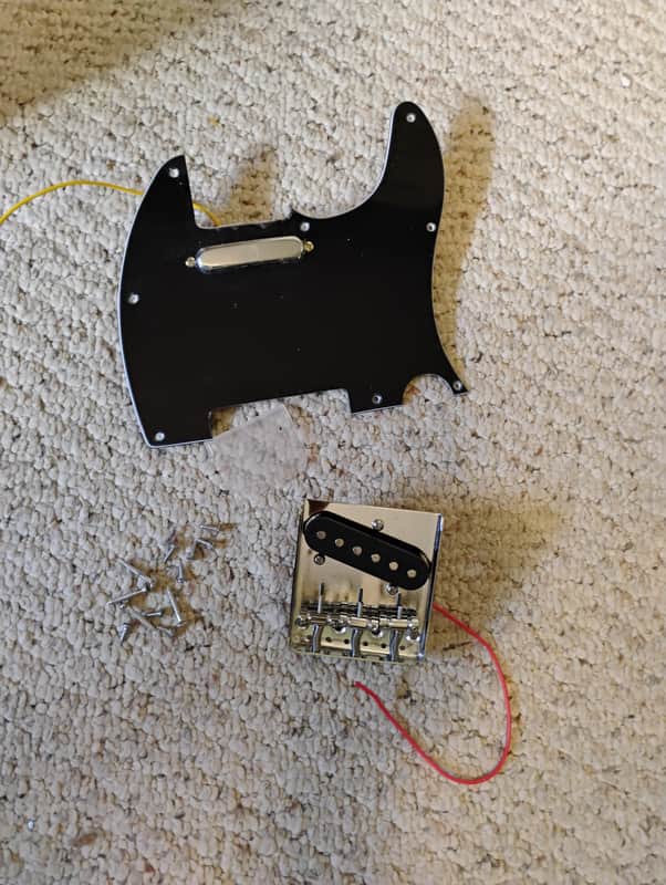 Loaded Telecaster Pickguard with bridge and both pickups | Reverb