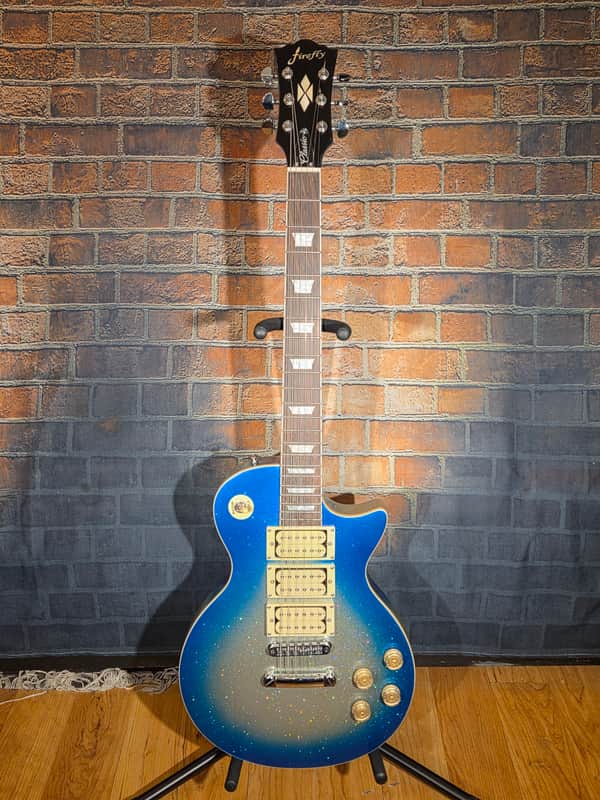 Firefly LP-Style Triple Humbucker Guitar Blue Burst Sparkle | Reverb