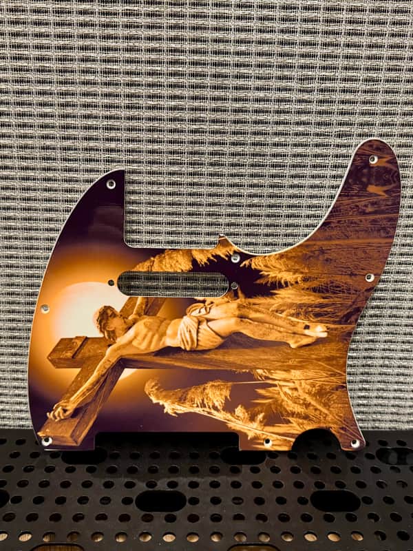 GreasyGroove Jesus Christ Cross Tele Pickguard | Reverb
