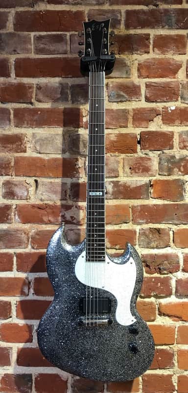 ESP Custom Viper Baritone - Silver Heavy Flake Sparkle | Reverb