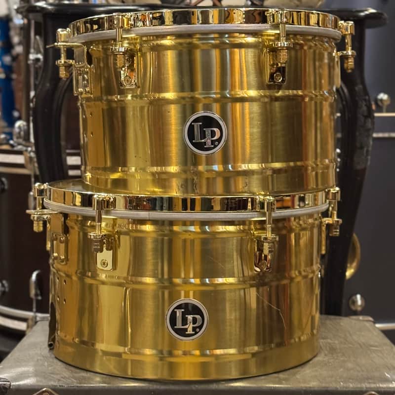 Walfredo Reyes Collection LP Brass Shell Timbale Set - Brass | Reverb