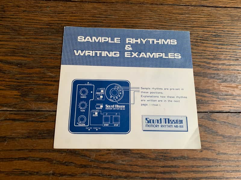SOUND MASTER SR- 88 SAMPLE RYTHMNS/WRITING EXAMPLES MANUAL/ | Reverb