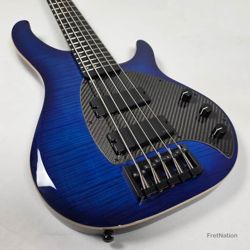 KLOS Apollo V Custom 5-String Bass Blue Flame w/ Blackouts | Reverb