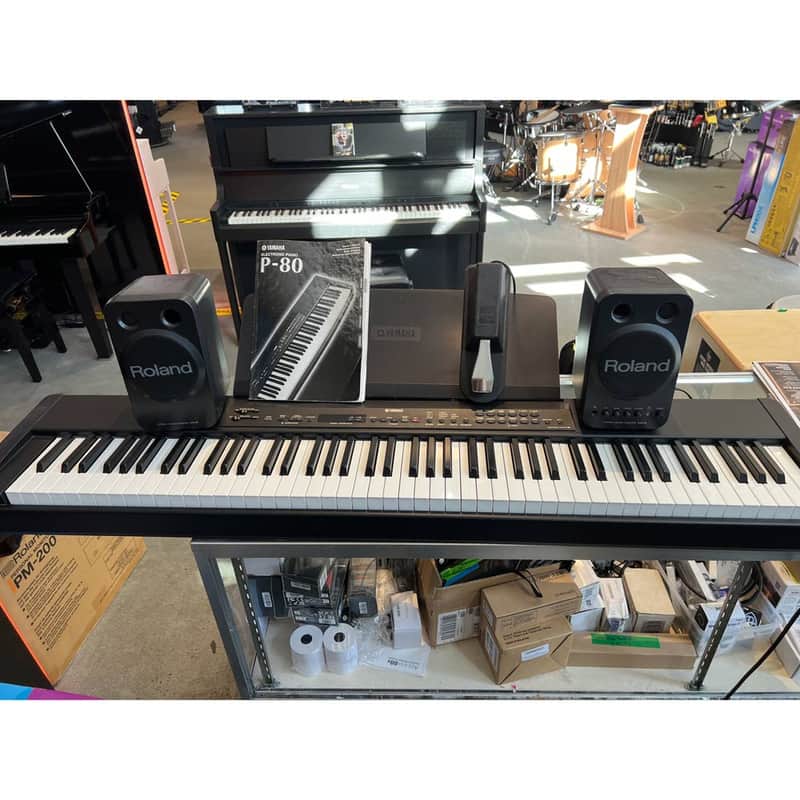 Yamaha P-80 88-Note Digital Piano with Roland Speakers, Music | Reverb
