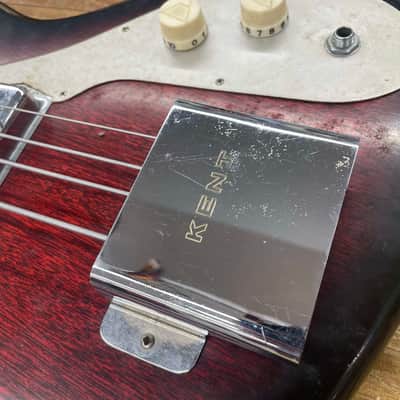 Kent Vintage Electric Bass - Redburst w/ Chipboard Case | Reverb