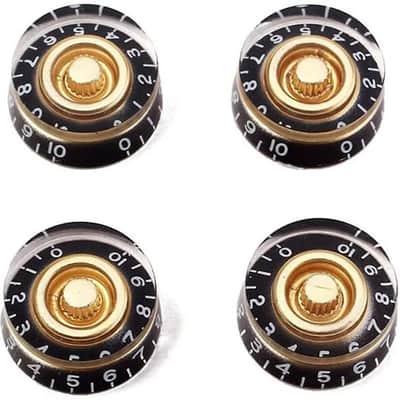 Gold & Black Electric Guitar Speed Knobs – Volume & Tone | Reverb