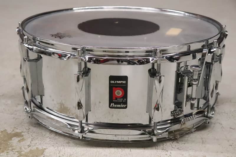 Premier 5.5x14" Ten Lug Chrome Over Steel Snare Drum Vintage | Reverb
