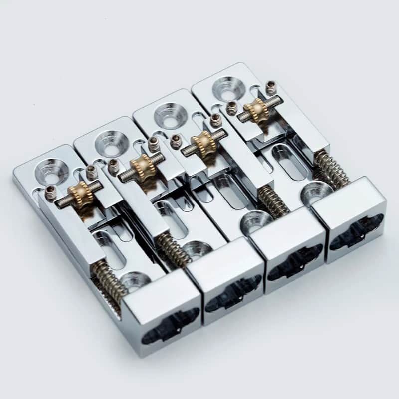 Roller Saddles 4 String Electric bass Bridge in Chrome | Reverb UK