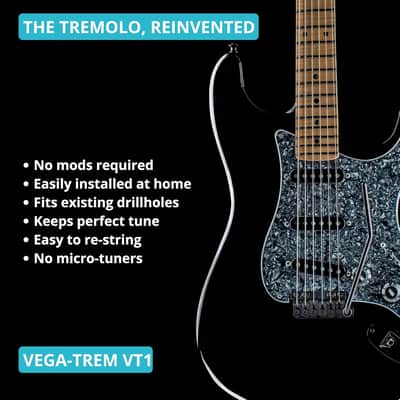 Made in Spain! Vega-Trem VT1 2-Points Black Stratocaster | Reverb