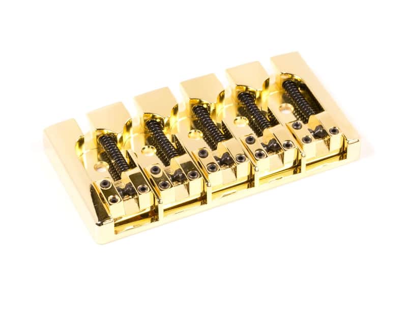 Hipshot A Style 5 String Fender Retrofit Bass Bridge Brass | Reverb