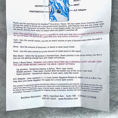 Rockbox Boiling Point Overdrive | Reverb