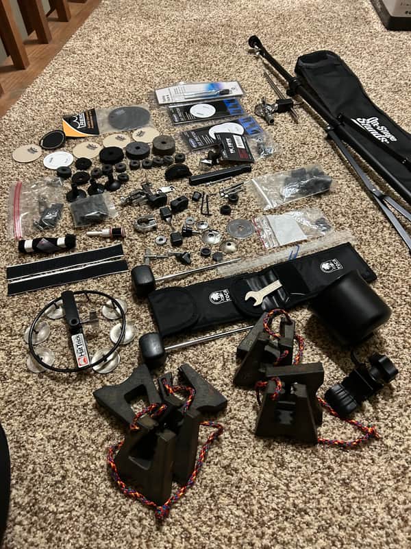 A Pile Of Drum Accessories Pearl Ludwig Toca Evans Hat Trick | Reverb