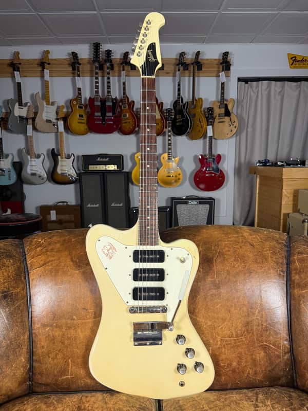 Gibson Firebird VII Non-Reverse 1965 - Polaris White Refin | Reverb