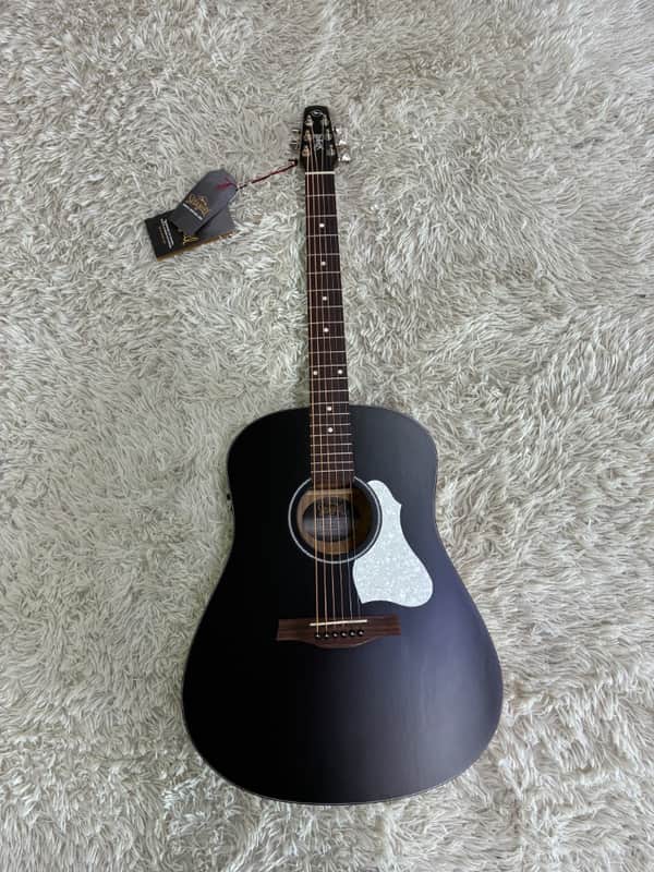 Seagull S6 Classic Black Acoustic Electric Solid Cedar Top | Reverb