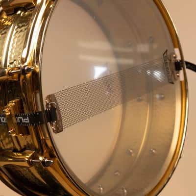 Pearl 5.5x14 Jimmy DeGrasso Signature Hammered Brass Snare | Reverb