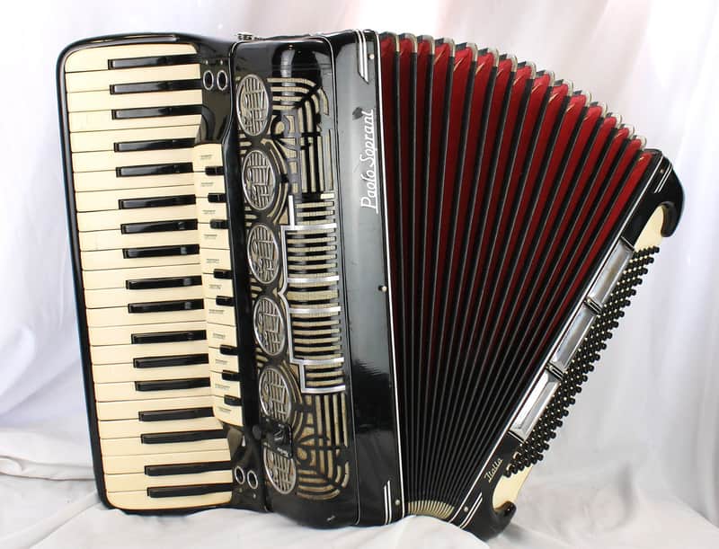 8186 - Black Paolo Soprani Italia Piano Accordion LMMH 41 120 | Reverb