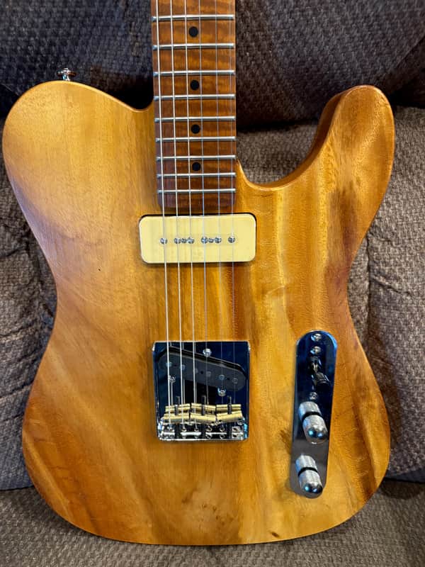 Custom Telecaster Reclaimed solid Koa body Roasted Flamed | Reverb
