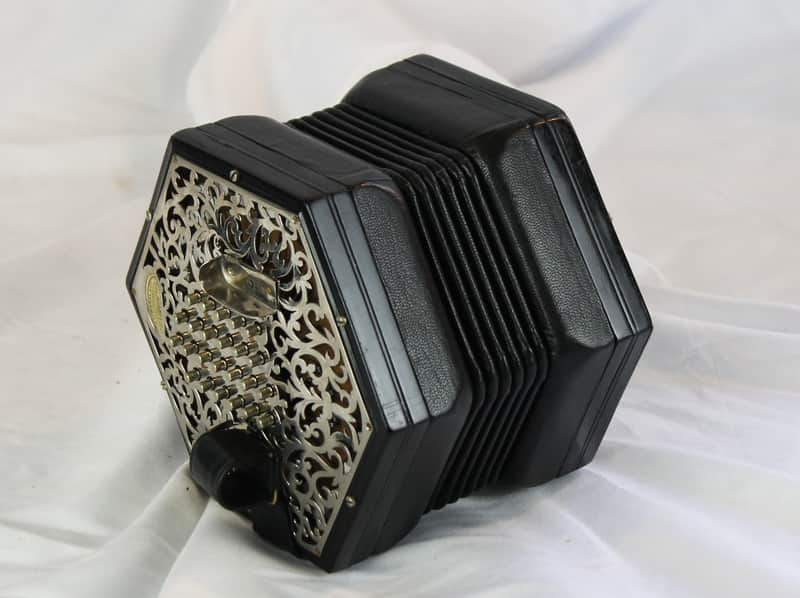7707 - Dark Mahogany Lachenal & Co English Concertina Treble | Reverb