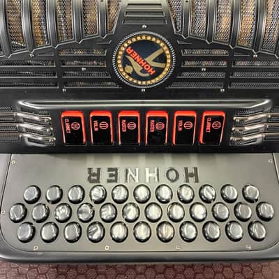 Hohner Anacleto BlackHawk 6 Switch Two Tono FBE/MI Accordion | Reverb