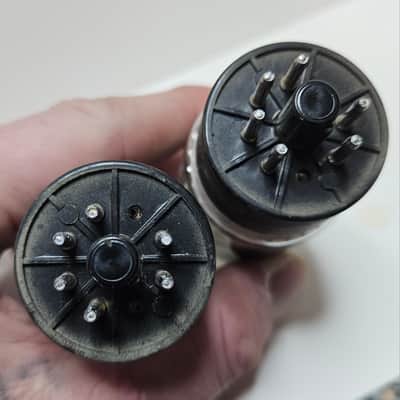 1970's Pair RCA Black Plate 6L6GC Tubes *TEST NOS* Side | Reverb