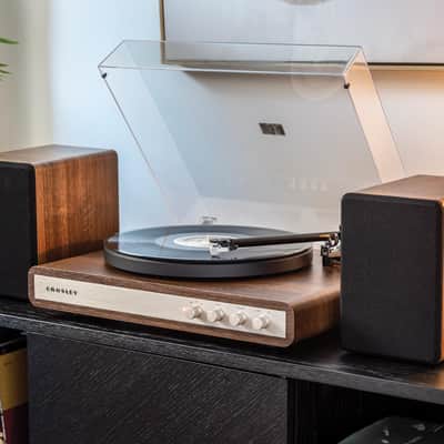 Crosley C65A-WAGL 2-Speed Vinyl Turntable with 50W Speakers, | Reverb