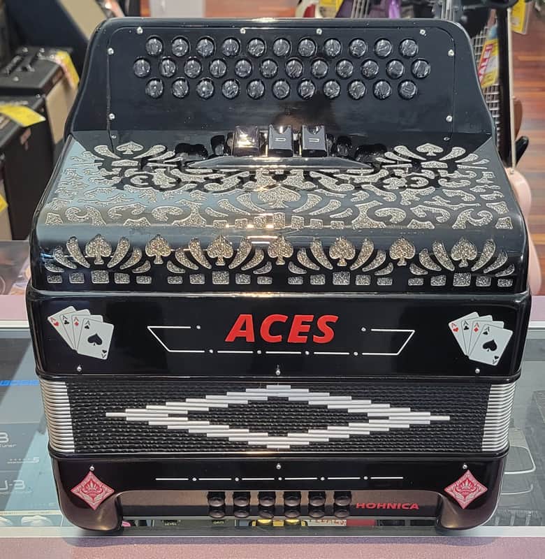 Hohner Hohnica Aces II 3 Register Accordion E/A/D - Black | Reverb
